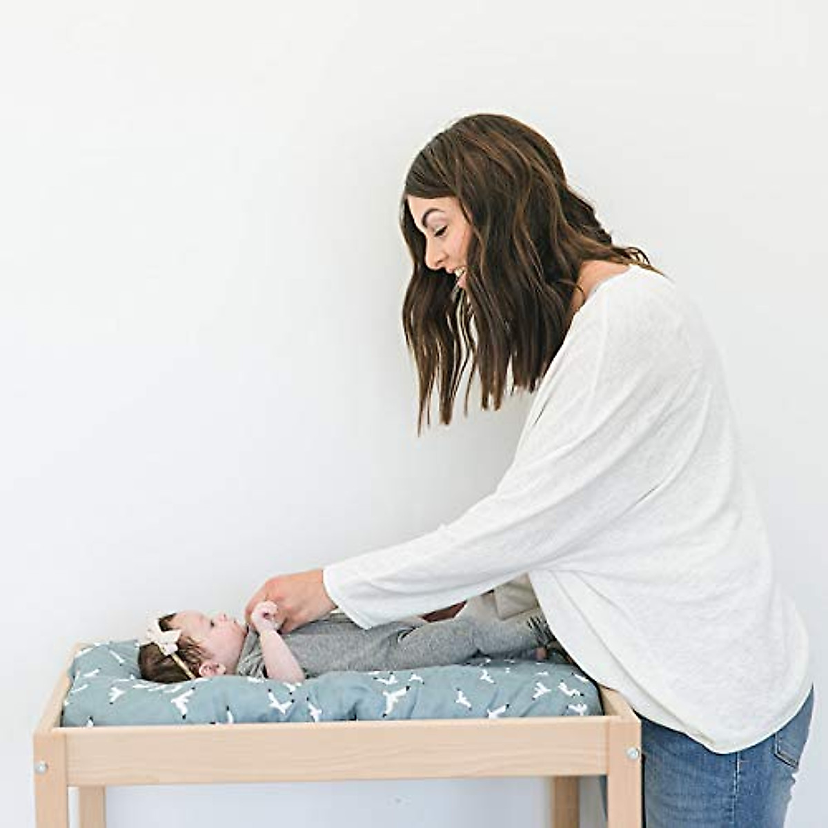 Bebe au Lait Seagulls Oh-So-Soft Muslin Changing Pad Cover, Blue, One Size (CPBMSL)