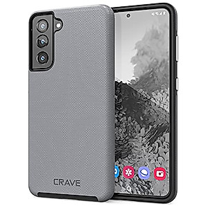 Crave Dual Guard for Galaxy S21 Case, Shockproof Protection Dual Layer Case for Samsung Galaxy S21, S21 5G (6.2 inch) - Slate