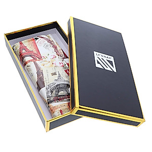 Vegan Leather Women's 9 inch Wide Wallet with Vintage Postcard Print-Orange