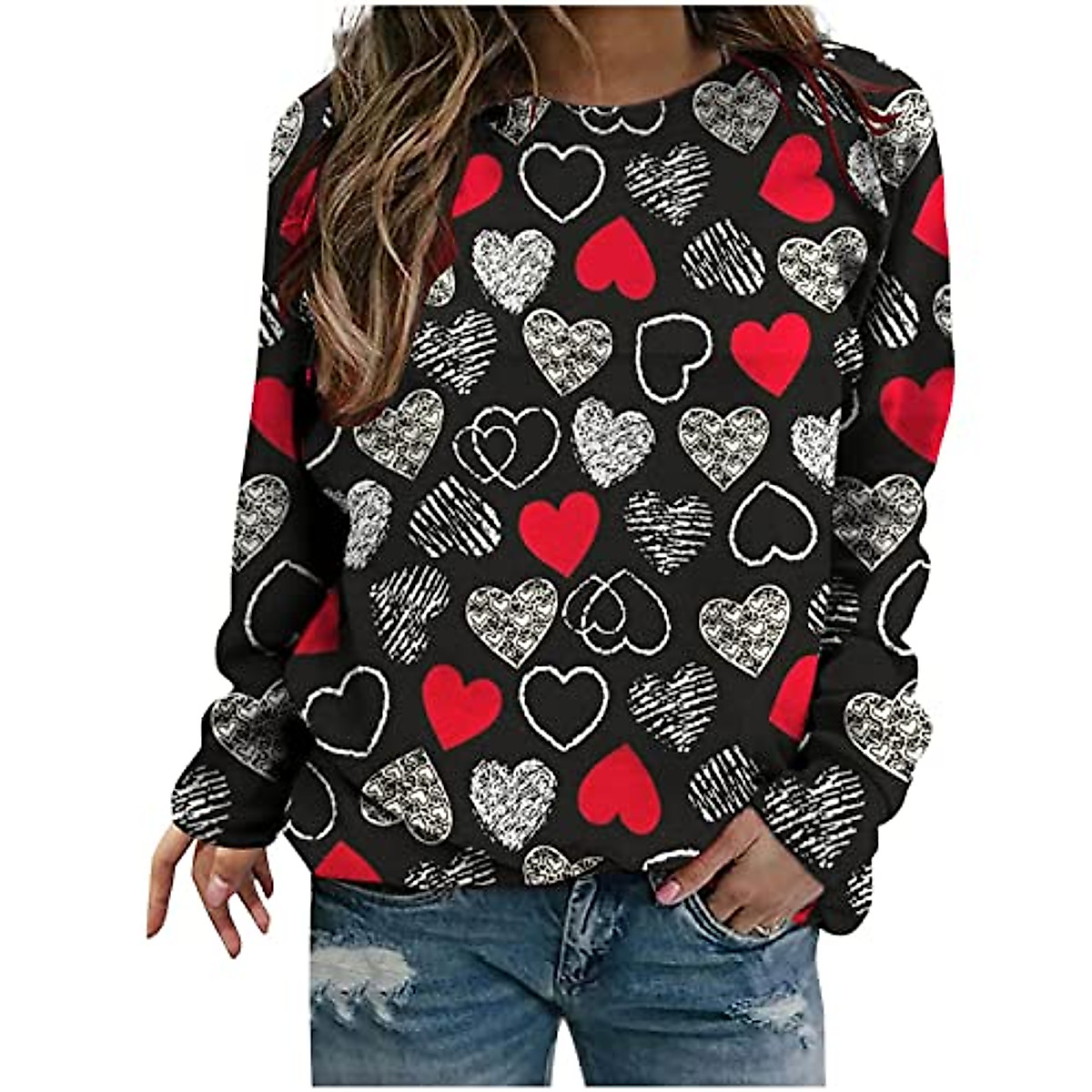 Women Valentines Day Shirt Happy New Year Decorations 2023 Stocking Stuffers for Teens Funny Gifts Under 20 Black