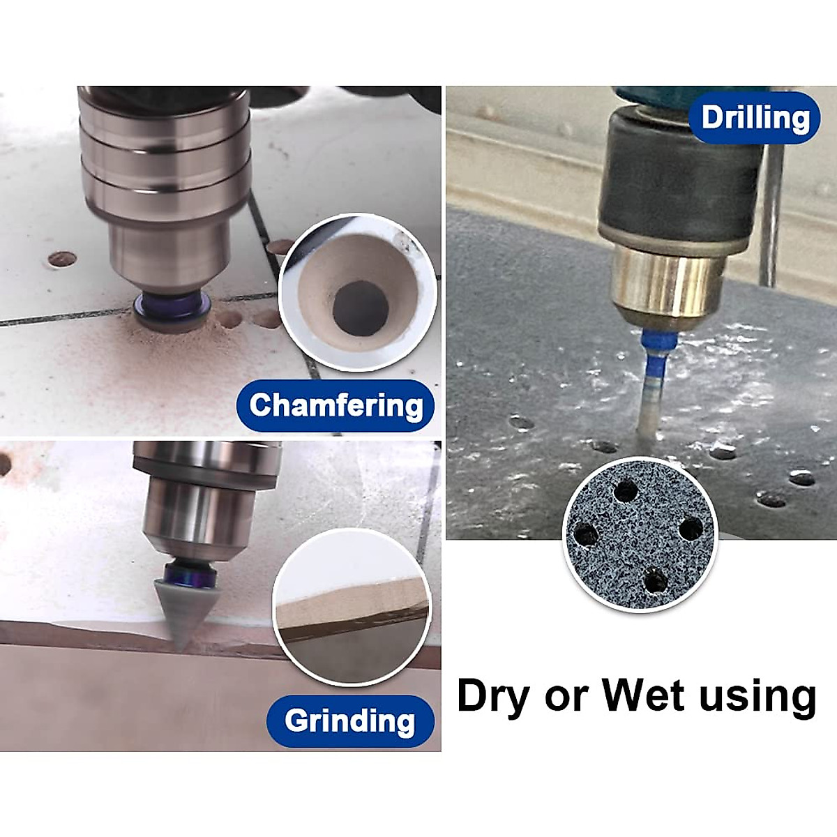 SHDIATOOL Diamond Drill Bits Tile, Porcelain Core Hole Saws for Ceramic Marble and Mortar Raking Bit 7.2MMx 74MM Mortar Router