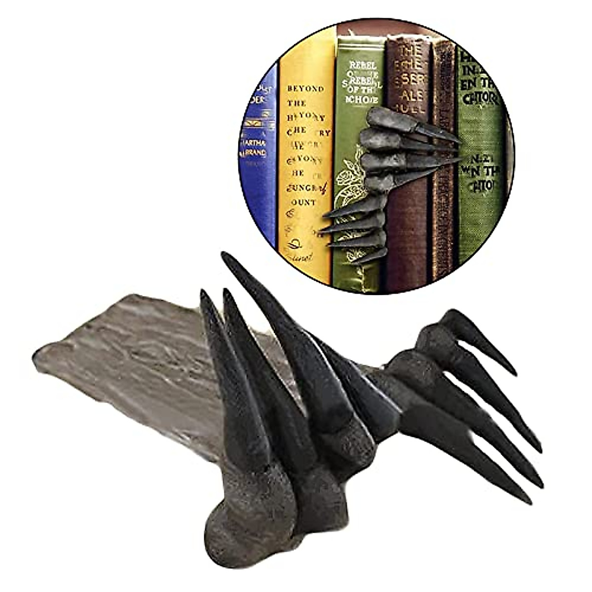NEWMIND 1Pcs 3D Bookmark-Thriller Demon Hand Bookmark，Creative 3D Devil's Hand Bookmark Resin Stationery Gift Bookshelf Ornaments，Resin Claw Witch's Hand Festival Decor Novelty Cool Gifts-Gray