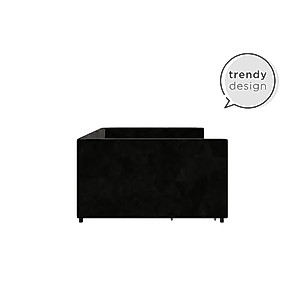 DHP Theo Daybed with Storage Drawers, Full, Black Velvet