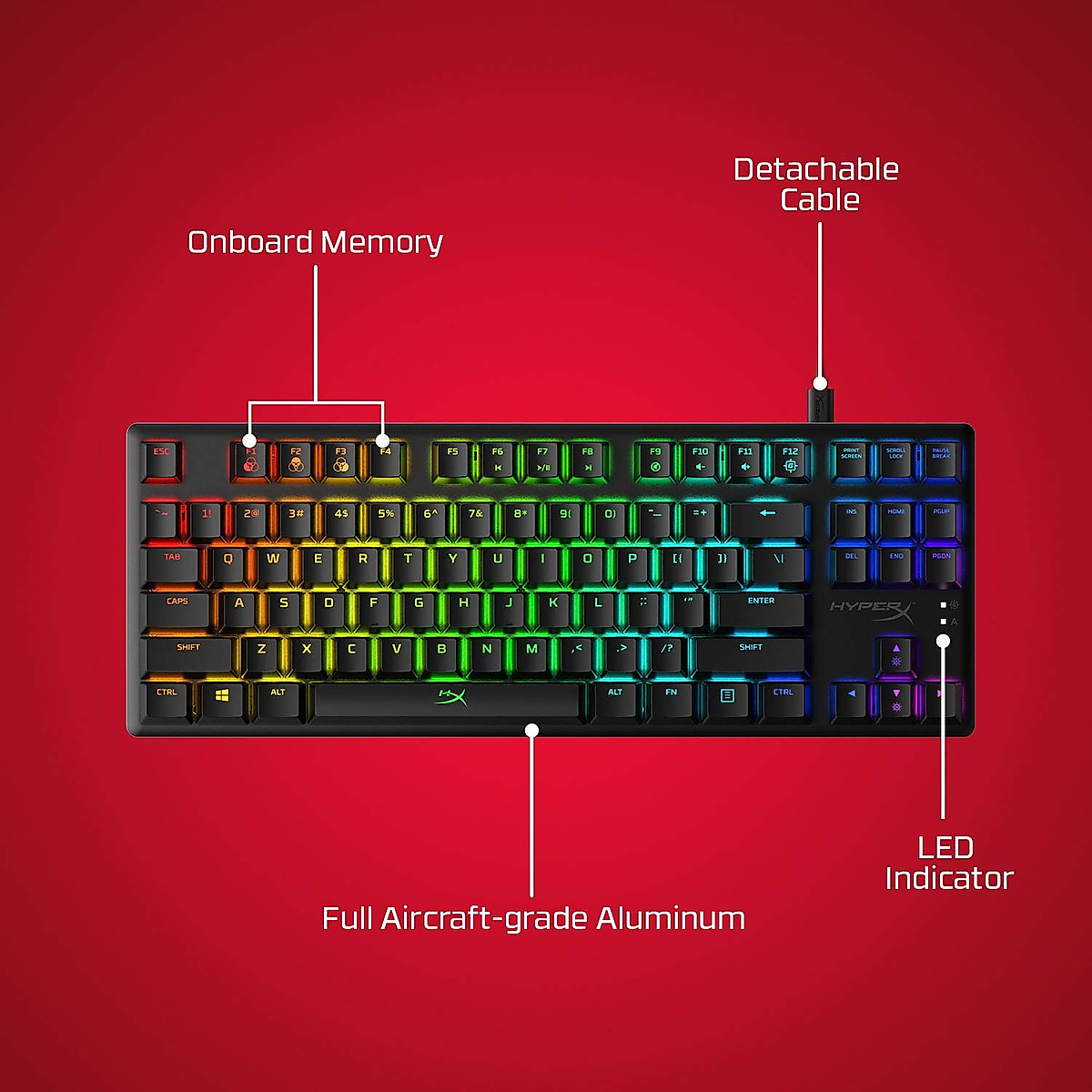 HyperX Alloy Origins Core - Tenkeyless Mechanical Gaming Keyboard & Pulsefire Haste – Gaming Mouse, Ultra-Lightweight, 59g, Honeycomb Shell, Hex Design, RGB, Hyperflex USB Cable