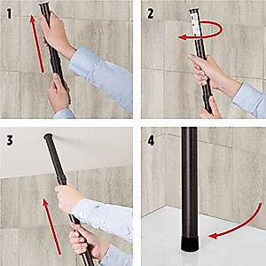 iDesign Twigz Metal Wire Rod Corner Shower, Adjustable 5'-9' Pole and Baskets for Shampoo, Conditioner, Soap with Hooks for Razors, Towels, Tension Caddy