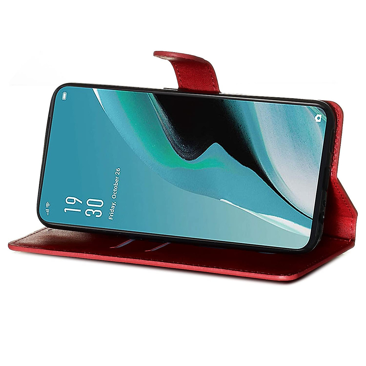 Case for Oppo Reno2 Z Wallet Case,with Card Holder Kickstand Magnetic Closure PU Leather Flip Case Cover for Oppo Reno2 Z 6.53" -Red
