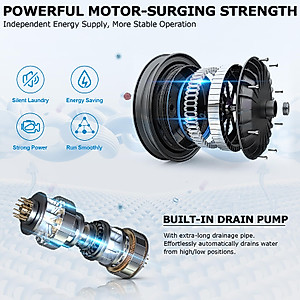 17.8Lbs Portable Washing Machine Nictemaw 2.4Cu.ft Portable Washer with Built-in Pump, 8 Programs 3 Water Levels 3 Water Temps Selections Washer and Dryer Combo for Apartments RV Dorms