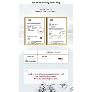 Voogueme 2.0 Carat Selection Six-Prong Solitaire Moissanite Engagement Wedding Anniversary Promise Rings in Solid Sterling Silver Ring for Women with Gift Box