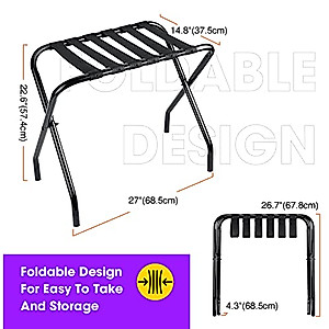 Ulimart Luggage Rack 2Pcs Upgraded Suitcase Stand,Folding Steel Frame,Luggage Rack For Guest Room,Luggage Rack For Suitcases For Bedroom,Easy Assembly Guest Room Essentials