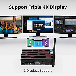 MeLE PCG35 Fanless Mini PC Windows 11 Pro J4125 8GB 128GB Small Desktop Micro Computers Dual HDMI, VGA Three Screen Support Gigabit Ethernet WiFi PXE Auto Powe on Work on Industrial IOT Business