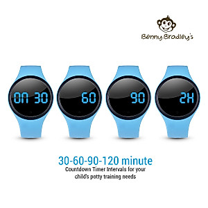 Potty Training Watch for Kids V1 – A Water Resistant Potty Reminder Device for Boys and Girls to Train Your Toddler with Fun/Musical and Vibration Interval Reminders with Potty Training eBook (Blue)