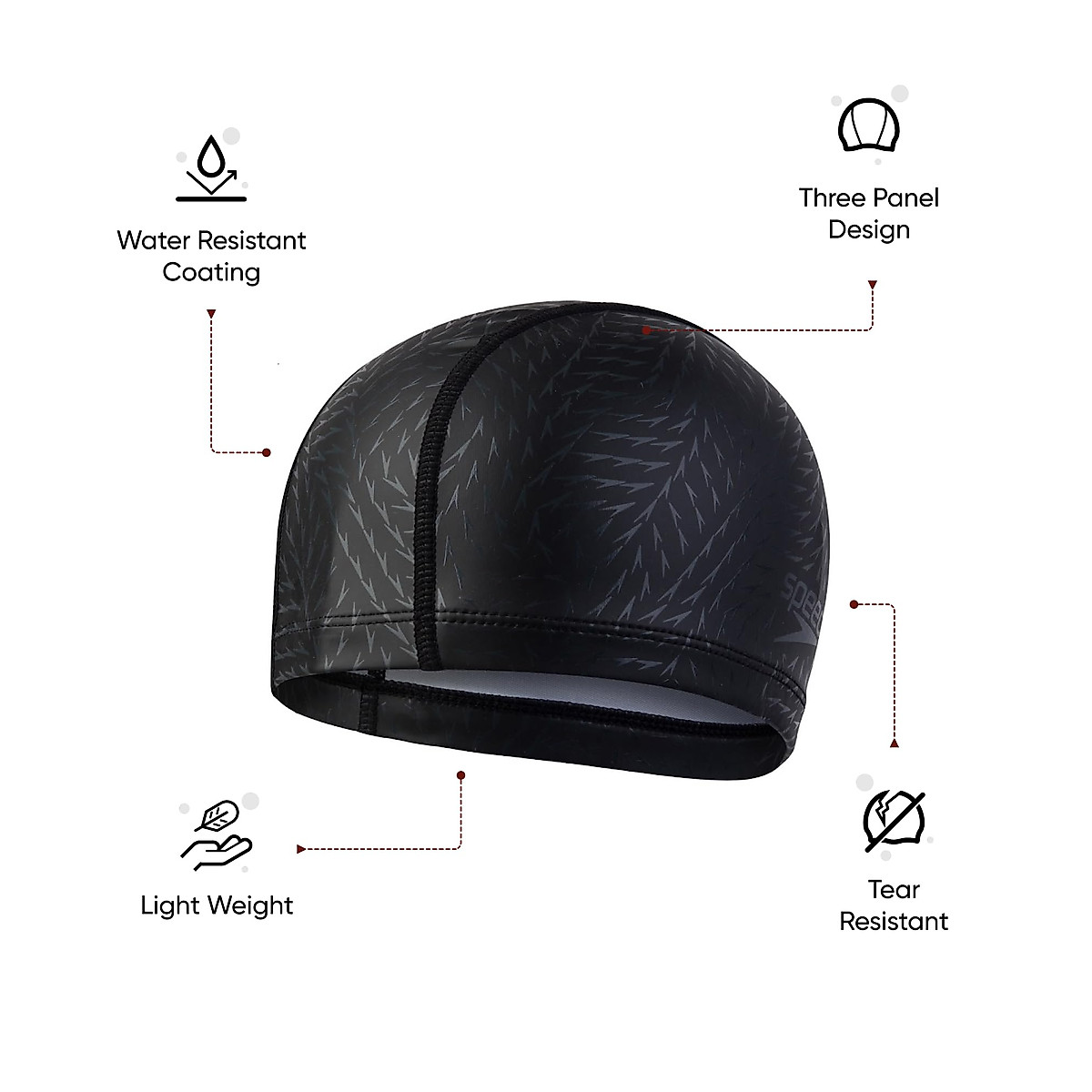 Speedo Unisex's Boom Ultra Pace Swim Cap, Oxid Grey/Black, One Size