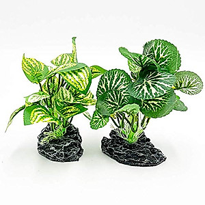 Smoothedo-Pets Aquarium Plants Betta Fish Tank Decorations 4inch/Small Size Soft Silk Artificial Plant Goldfish Waterscape Fish Hides Snake Tank/Reptiles Plants
