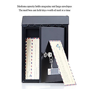 Jssmst Mailboxes Wall Mount with Key Lock – Small Metal Mailboxes Horizontal, 12.4 x 8.3 x 3.05 Inch, Black New