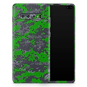 DesignSkinz Dark Green and Gray Digital Camouflage Protective Vinyl Decal Wrap Skin Cover Compatible with The Samsung Galaxy S20 (Screen Trim & Back Glass Skin)