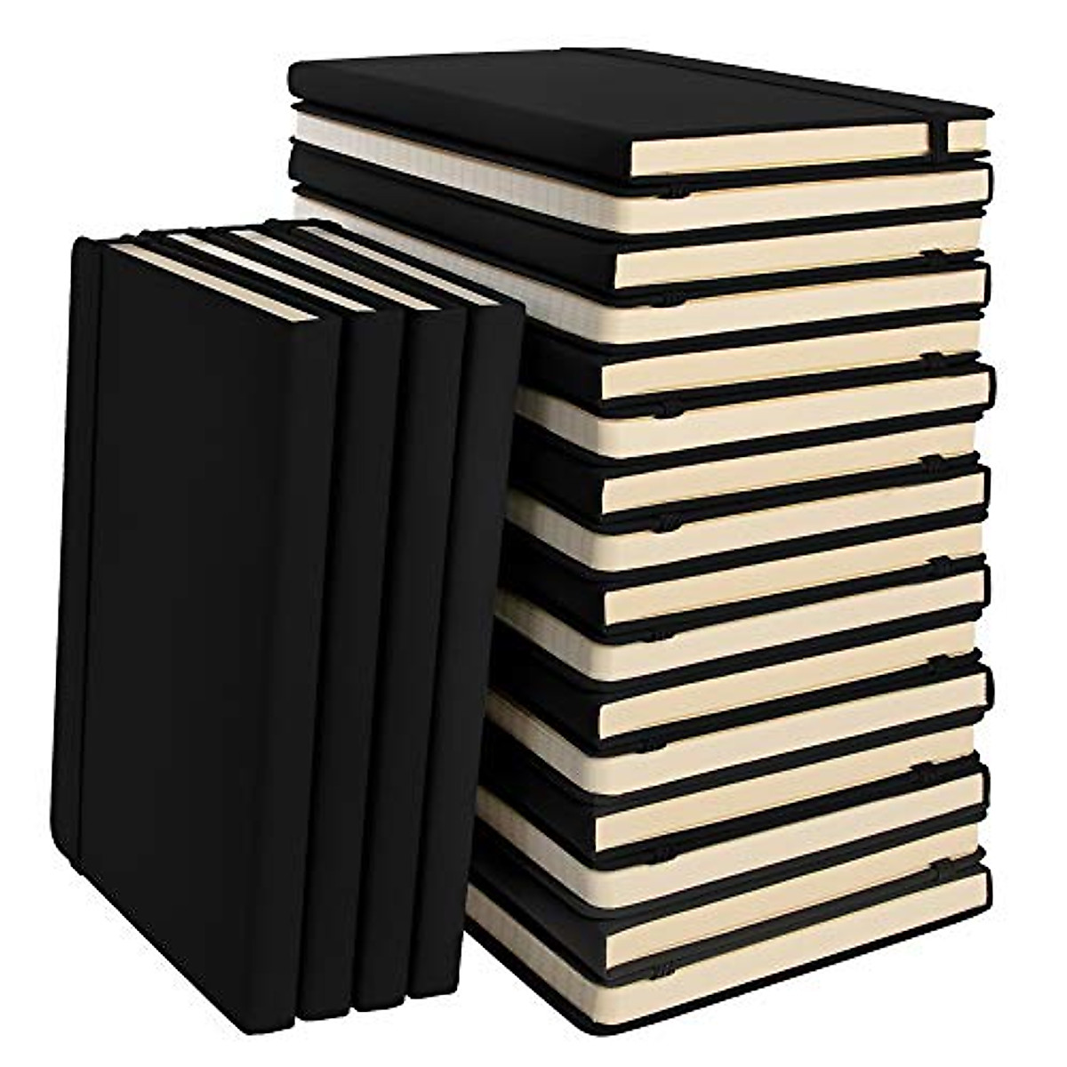 Simply Genius A5 Notebooks for Work, Travel, Business, School & More - College Ruled Notebook - Hardcover Journals for Women & Men - Lined Books with 192 pages, 5.7" x 8.4"(Black, 20 Pack)