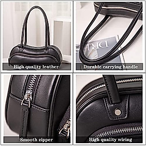Shoulder Bag for Women Leather 90s Shoulder Purse Trendy Top Handle Bags Designer Tote Handbag Balck