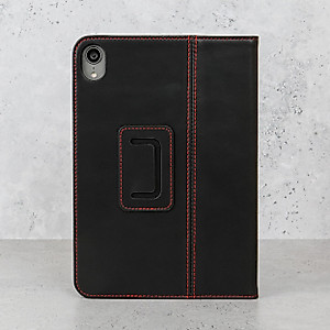 Casemade Real Leather Case Compatible with iPad Mini 7 (A17 Pro) / 6th Gen (2021) - Full-Grain Leather Cover, Auto Sleep/Wake, Dual Stand Position (Tan)