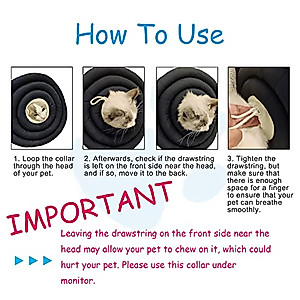 Cat Cone Collar Soft to Stop Licking, Neck Donut Collar/Elizabeth Recovery Collar/e Collar for Cat/Kitten/Dog/Puppy After Surgery Cones to Stop Itching, S Size, PU