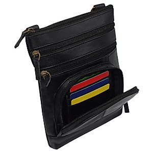 Crossbody Bag for Women Genuine Leather Multi-Pocket Purse with Adjustable Strap & Built-In Wallet