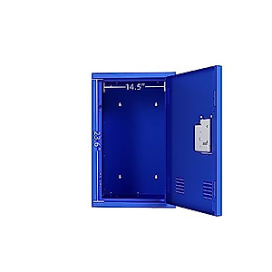 Campfun Kids Storage Locker, Metal Storage Cabinet Locker Cabinet Easy Assembly, Small Storage Cabinet Steel Locker, 24" H Single Locker, Lockers for Kids Bedroom/Home/School/Office, Blue