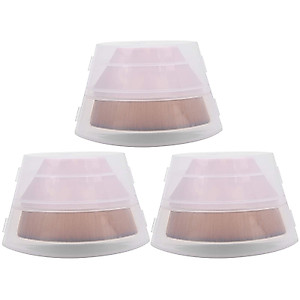 3pcs Foundation Brush Blush Brush Used for Mixing Liquids, Creams, Concealers, Easy to Carry(Pink)
