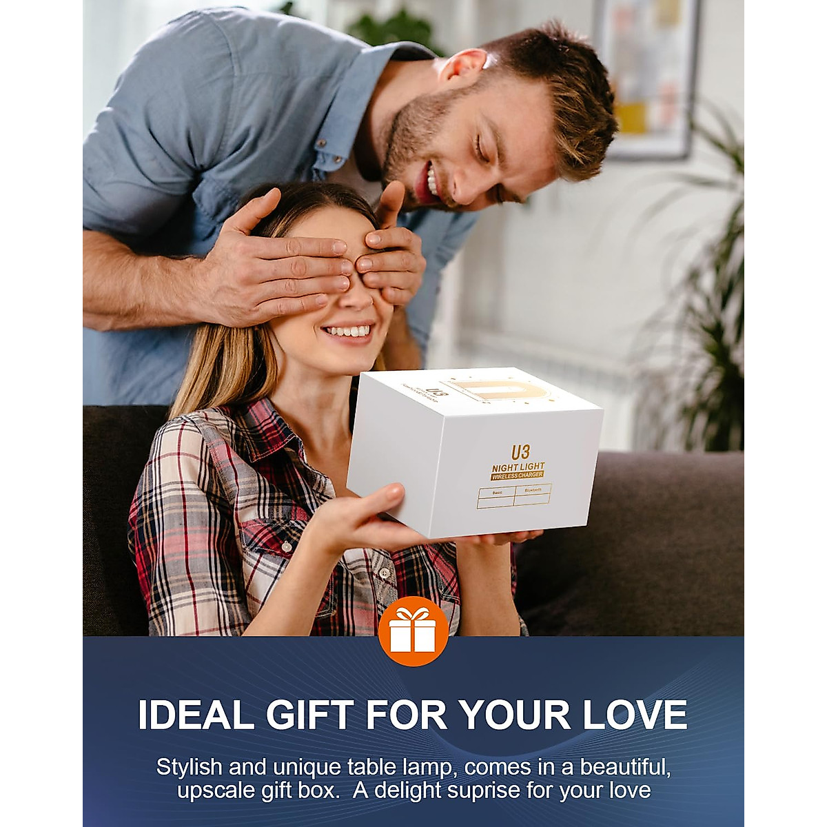 UMUTOO 3 in 1 Charger Station with Wireless Phone Charger, LED Night Light, Bluetooth Speaker,Portable Dimmable Music Speaker Charger Touch Lamp. Birthday Present for Women,Men, Mom, Dad. (White)