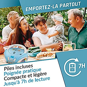 KLIM Candy Kids Boombox CD Player for Kids New 2023 + FM Radio + Batteries Included + Cute Blue Radio cd Player with Speakers for Kids and Toddlers