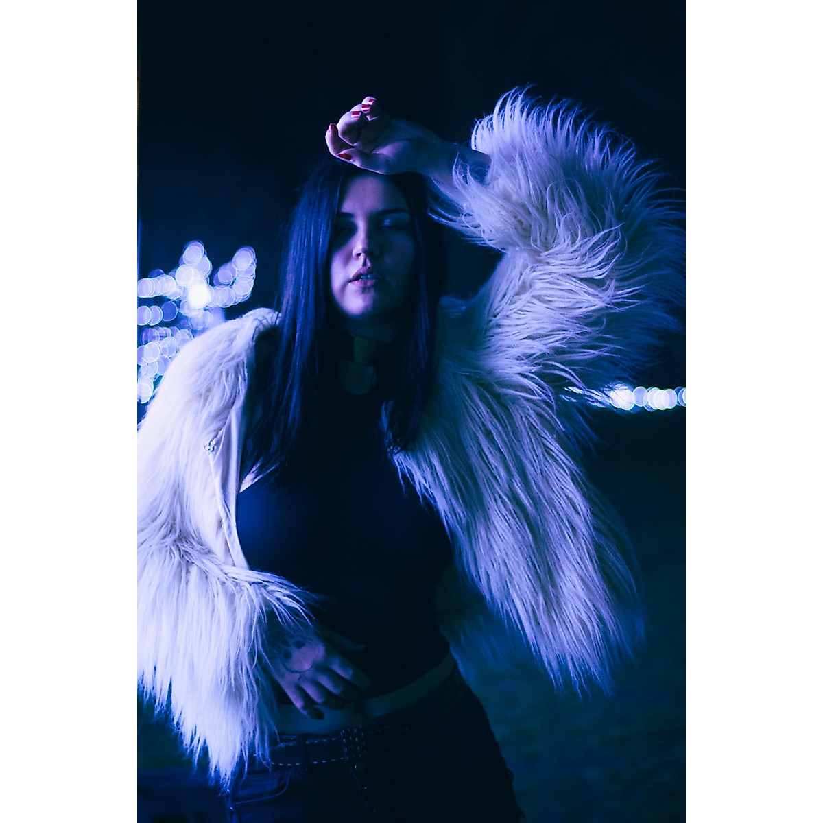 Black Fur Fabric by The Yard - Craft Fur Fuzzy Fabric - 60" inch Wide Black Faux Fur - Faux Fur by The Yard for Craft, DIY, Furry Plush, Sewing, Decoration, Upholstery, 1 Yard