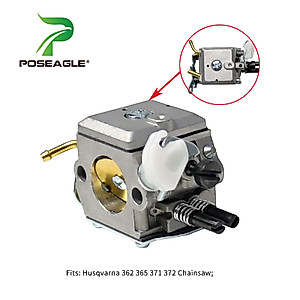 POSEAGLE 503281801 Carburetor with 575269103 Air Filter Assembly for Husqvarna 362 365 371 372 Chainsaw Replaces Husqvarna 5032818-01 5032832-03 503281801 503283203 Hd-12B