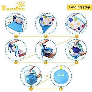 EocuSun Kids Ball Pit Large Pop Up Toddler Ball Pits Tent for Toddlers Girls Boys for Indoor Outdoor Baby Playpen w/Zipper Storage Bag, Balls Not Included (Blue)