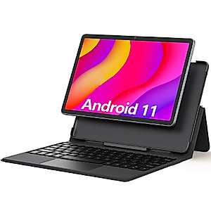ZONKO 2023 Newest 2 in 1 Tablet 4GB+128 Storage+512GB Expand 10 inch Android 11, Octa Core Processor, HD Touchscreen,13MP Dual Camera, GMS Tablet with Detachable Keyboard