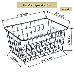 Wire Storage Baskets, Household Pantry Baskets 4 Pack, Wire Baskets For Organizing, Countertop, Closet, Bedroom, Bathroom, Make Life Tidier Metal Basket