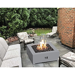 Onlyfire Premium 42” Outdoor Fire Pit Table with Lava Rocks& 12FT Hose, Large Propane Gas Firepit, Smokeless Fireplace 60,000BTU for Backyard Patio Bonfire Party, Patio Heater, Sand Cast Aluminum