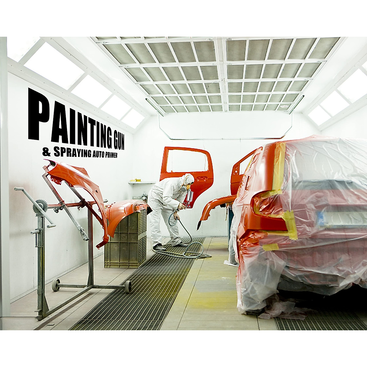 ETOSHA Professional HVLP Gravity Feed Air Spray Gun Kit with 1.0mm 1.4mm 1.8mm Nozzles Needle Cap Automotive Air Paint Sprayer Gun Set with 600cc Cup for Auto Paint, Primer, Clear/Top Coat & Touch-Up