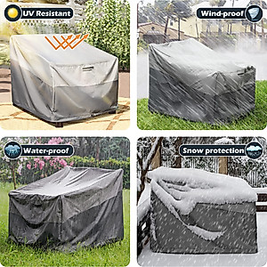 MIENNES Patio Chair Covers for Outdoor Furniture, 600D Heavy Duty Waterproof Outdoor Chair Covers, Heavier Material, More Coverage Area, 35W x 40D x 31.5H Inches, 2 Pack, Grey