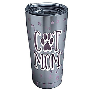Tervis Cat Mom Triple Walled Insulated Tumbler Travel Cup Keeps Drinks Cold & Hot, 20oz Legacy, Stainless Steel