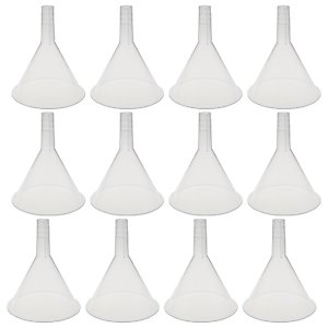Heyous 12PCS Plastic Transparent Filter Funnel 60MM Diameter for Science Lab Water Bottle Filling Liquid Transfer