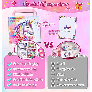 Girls Charm Bracelet Making Kit - Unicorn Jewelry Supplies Make Set DIY Art Craft Set Charm Bracelets Kits Creative Birthday Gifts for Kids Age 6 7 8 9 10 11 12 Year Old Girl Little Children Girl Toys