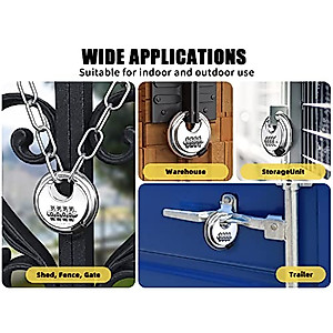 DELSWIN 4 Digit Combination Lock Disc Padlock with Hardened Steel Shackle Outdoor Combo Lock for Outdoor Gate Sheds,Storage Unit,Garage,Fence,Gym Locker(2 Pcs)