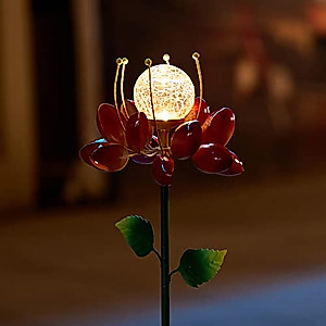 TSTGEE Outdoor Solar Garden Lights Solar Metal Flower Decorative Lights Solar Spinner Decorative Garden Stakes Waterproof for Patio,Yard,Lawn,Garden Decorations