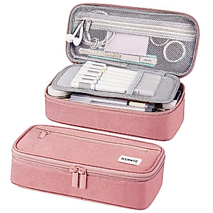 WEMATE Large Pencil Case Aesthetic,Big Capacity Canvas Pencil Pouch with Zipper, Pencil Case for Girls & Boys, Marker Pen Case,Portable Stationery Pencil Bag for School College Office