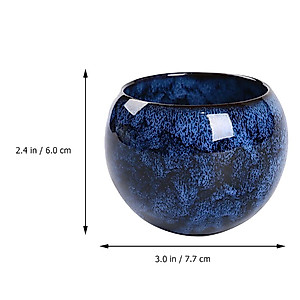 DOITOOL Expresso Coffee Cup Chinese Ceramic Tea Cup Kung Fu Teacup Small Porcelain Tea Bowl Retro Handmade Sake Sushi Wine Cup Mug for Drinking Matcha Tea Lover Gift Blue Espresso