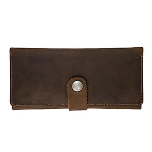 Hide & Drink, Folio Wallet, Holds Up to 4 Cards Plus Flat Bills & Coins, Card Holder, Travel Case, Full Grain Leather, Handmade, Bourbon Brown