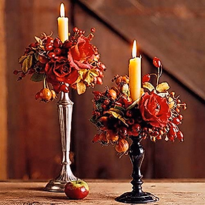 BCandle 100% Beeswax Colonial Taper Candles Organic Hand Made - 8 Inch Tall, 7/8 Inch Diameter; (6)