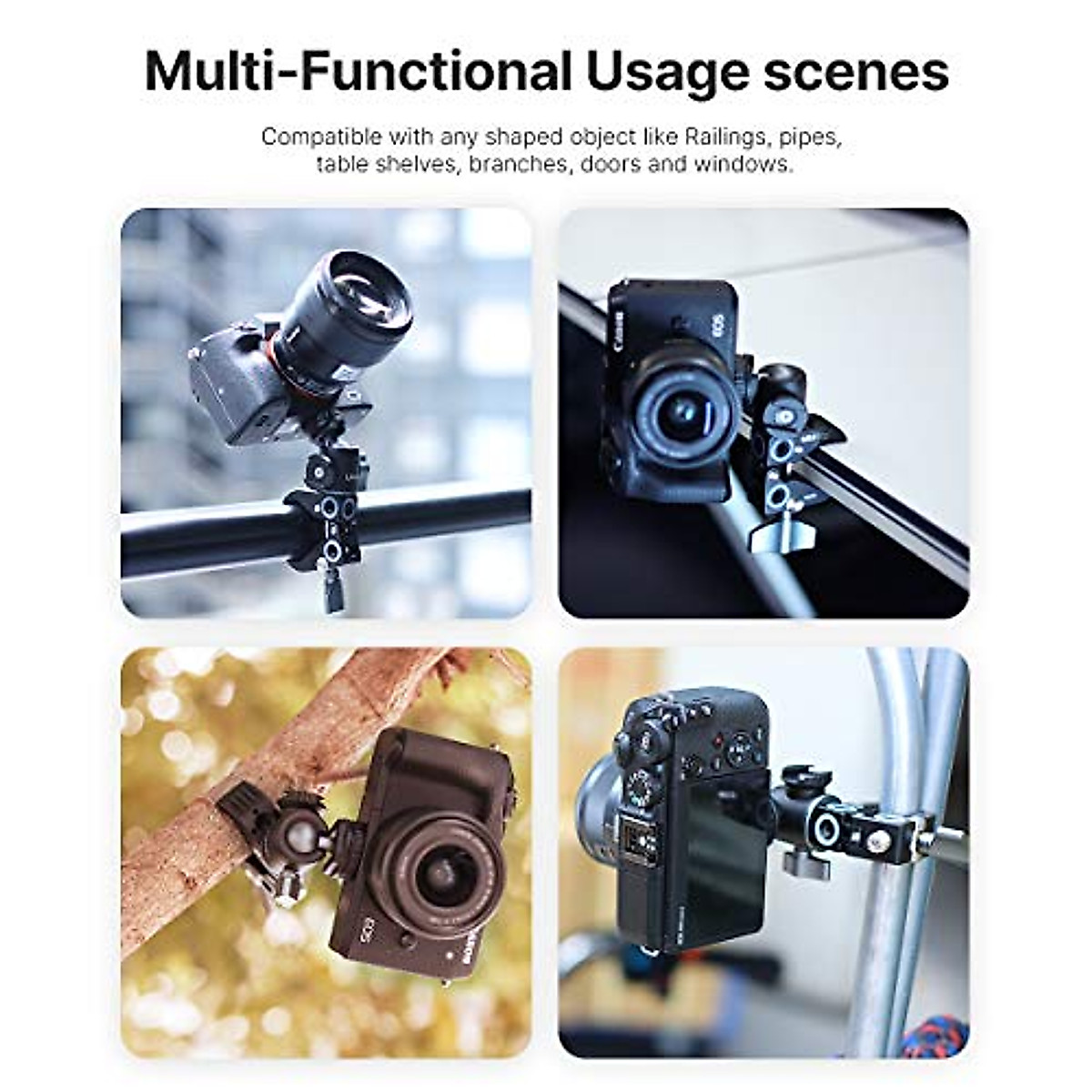 UURig R060 Super Clamp for Monitor/LED Lights/Flash/Microphone, Versatile C Clamp Strong Camera Clamp Endless Using Scenes with Photographic Professional Accessories