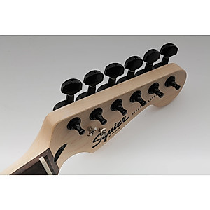 Musiclily Pro 6-in-line 15:1 Ratio 2-Pin Full Sealed Machine Heads Tuners Tuning Pegs Keys with Hex Button for SQ Strat Tele Style Electric Guitar, Black