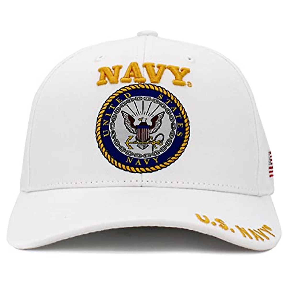 KBNAVY-004 WHT US Navy Officially Licensed Baseball Cap Military USA Vintage Adjustable Hat
