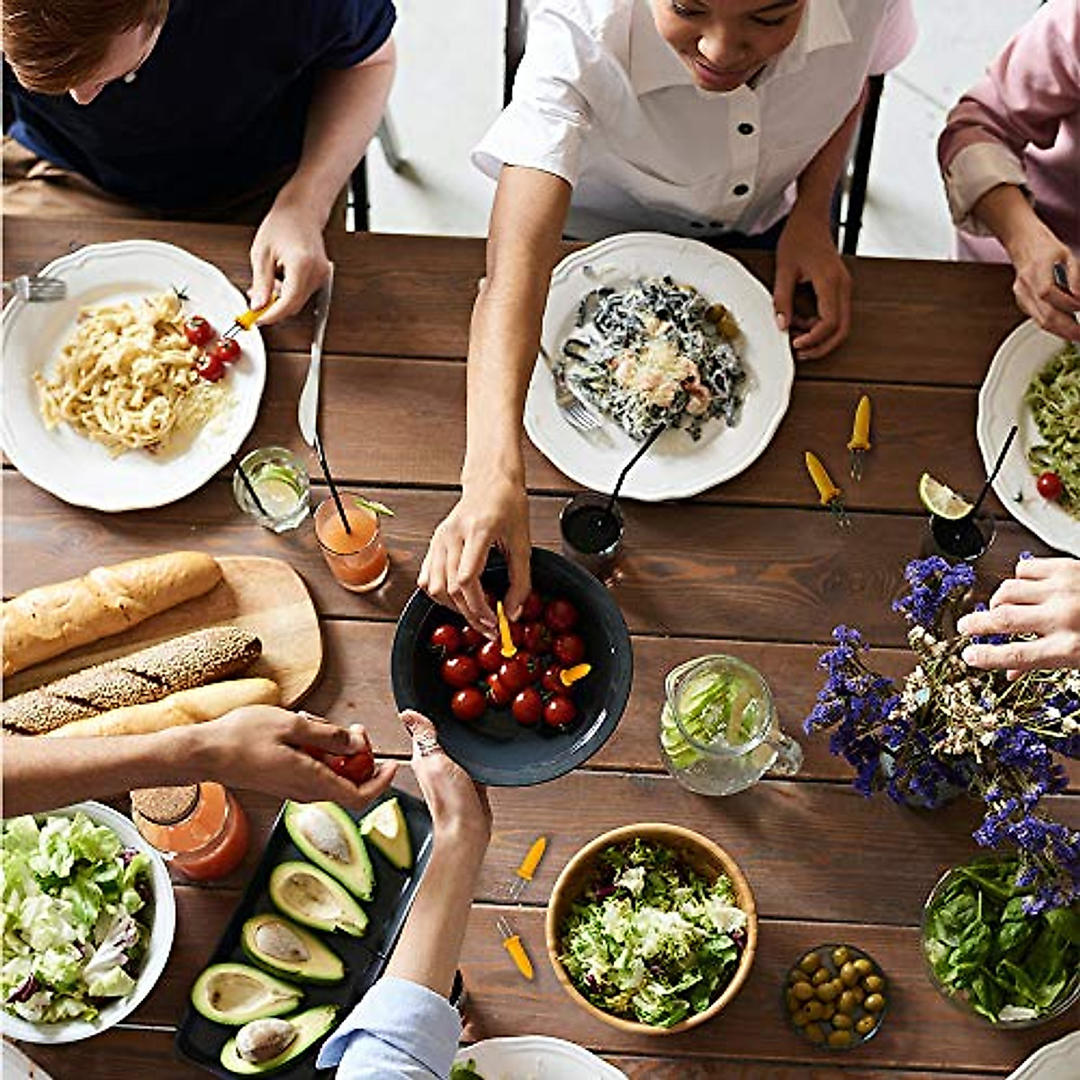 Kadden 20 PCS/Set Corn on The Cob Holders, Stainless Steel Heat Resistant Non Slip Barbecue Corn Prongs Skewers for BBQ, Cooking, Birthday Party (Yellow)