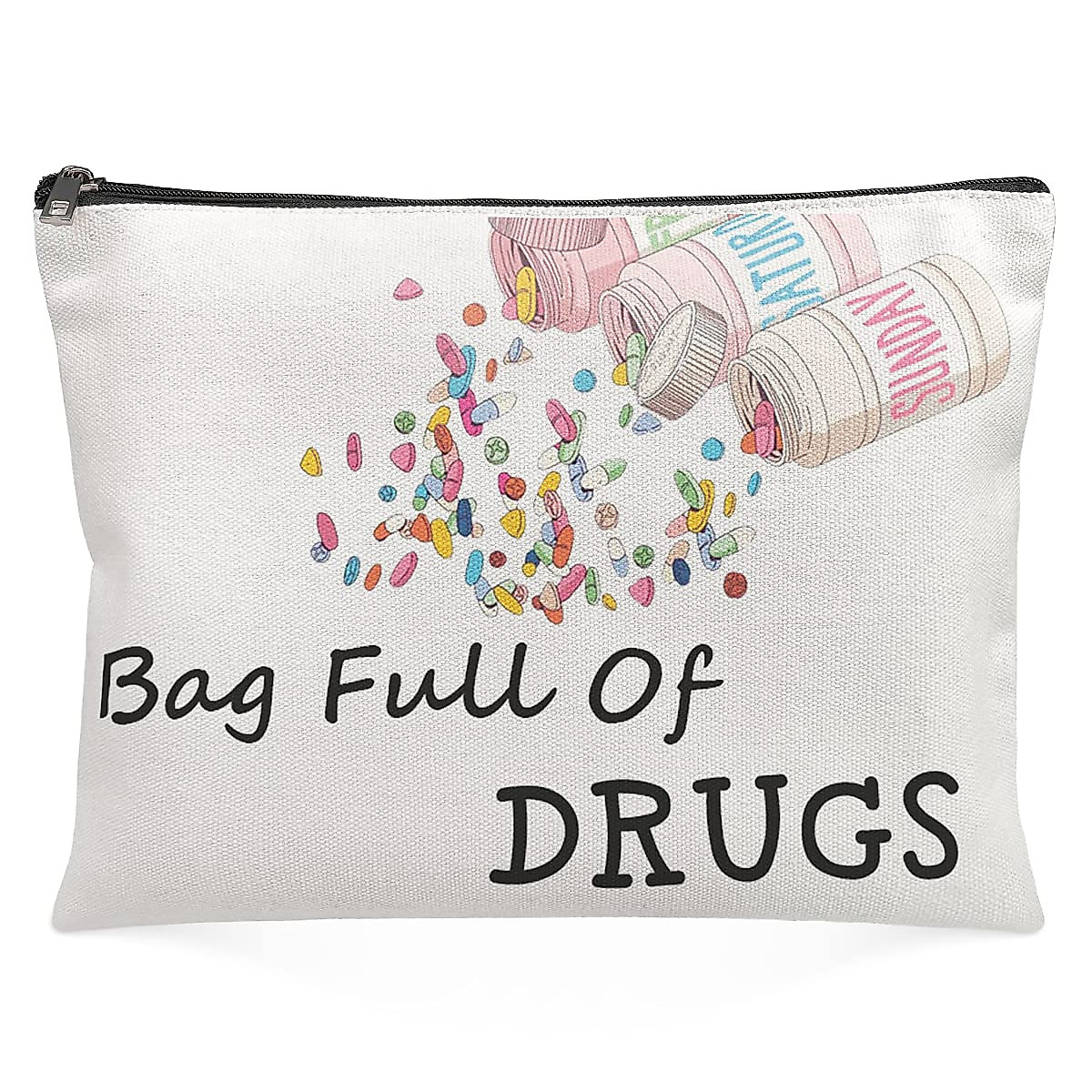 Hookoome Nurse Practitioner Gifts for Women - Bag Full Of Drugs- Funny Medicine Cosmetic Pill Bag Storage Multifunction Pouch for Her Mom Patient Birthday Gifts